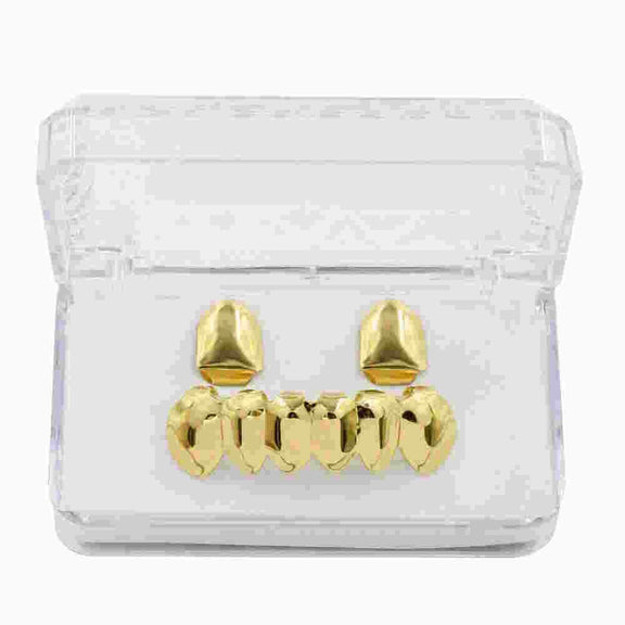 2 Top 6 Bottom Gold Grillz – Rhino Grillz