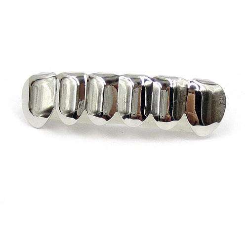 6 Piece Top Silver Grillz – Rhino Grillz