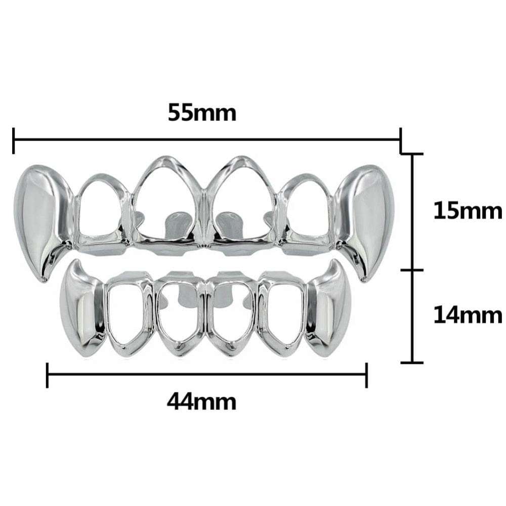 Bottom 4 Hole Gold Open Face Fangs Grillz – Rhino Grillz