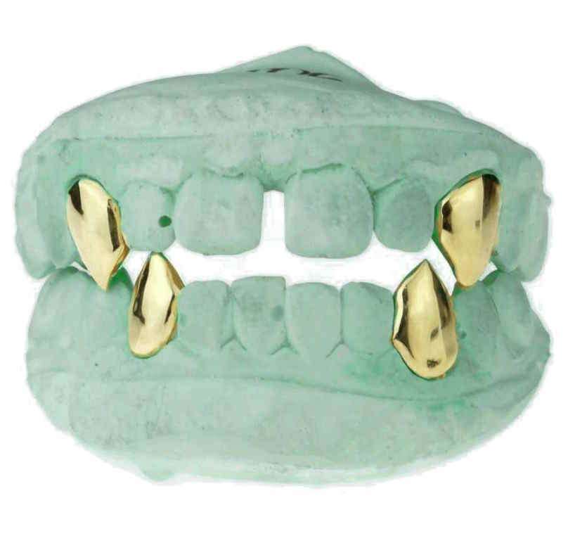 Gold Teeth Grillz Fangs
