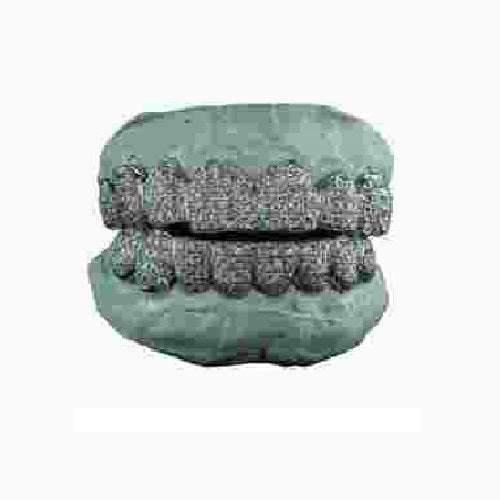 [gefertigt.] Ich Klarheit Diamant Weißgold Grillz gerade Set – Rhino Grillz