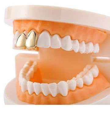 2 Teeth Gold Grillz – Rhino Grillz