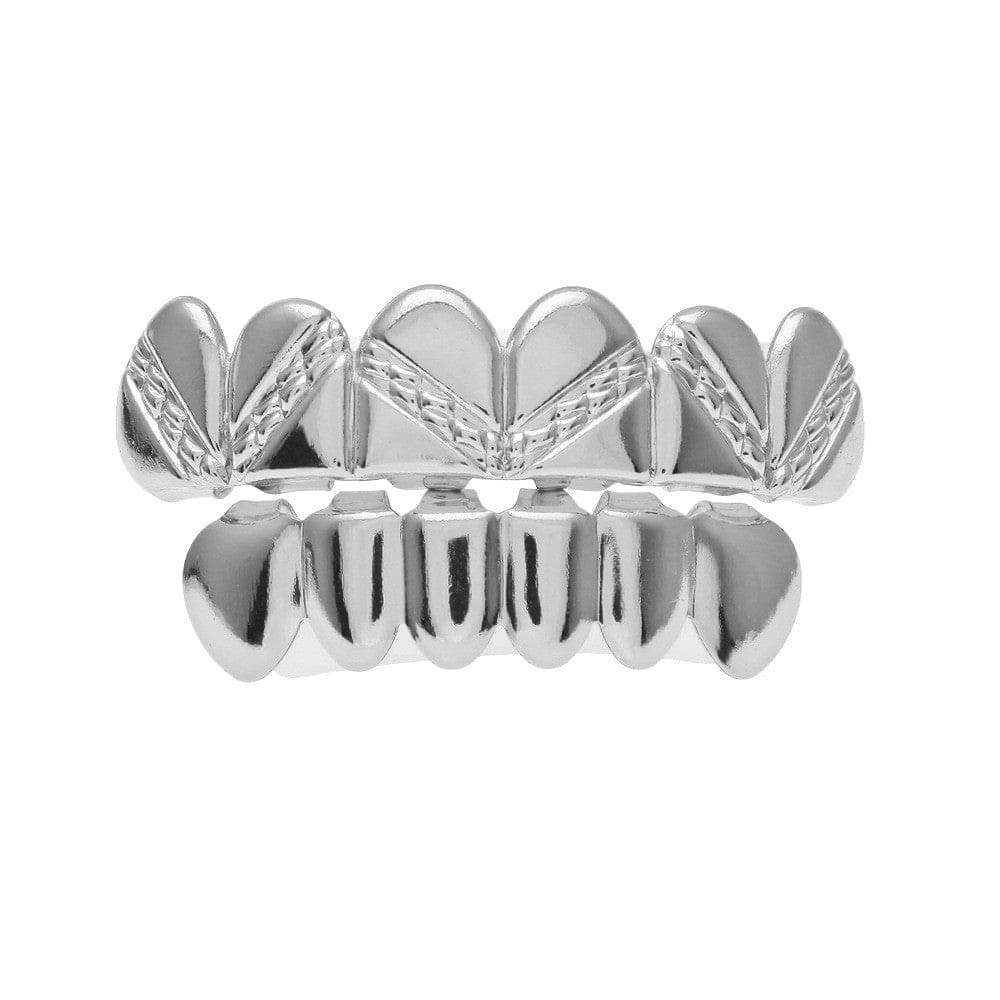 AZTEC STAMPED FAKE SILVER GRILLZ – Rhino Grillz
