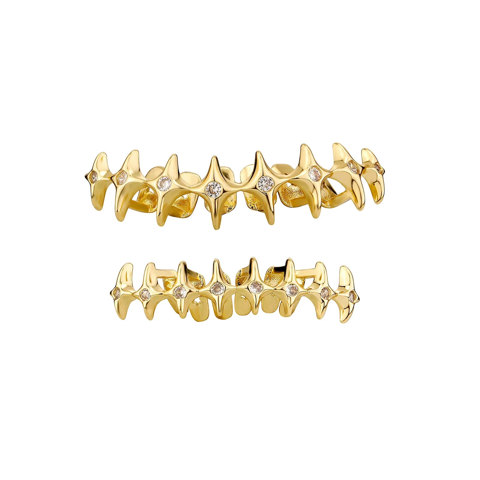 [Full Set] Multiple Row Star Grillz – Rhino Grillz