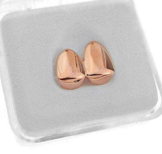 2 Teeth Rose Gold Grillz – Rhino Grillz