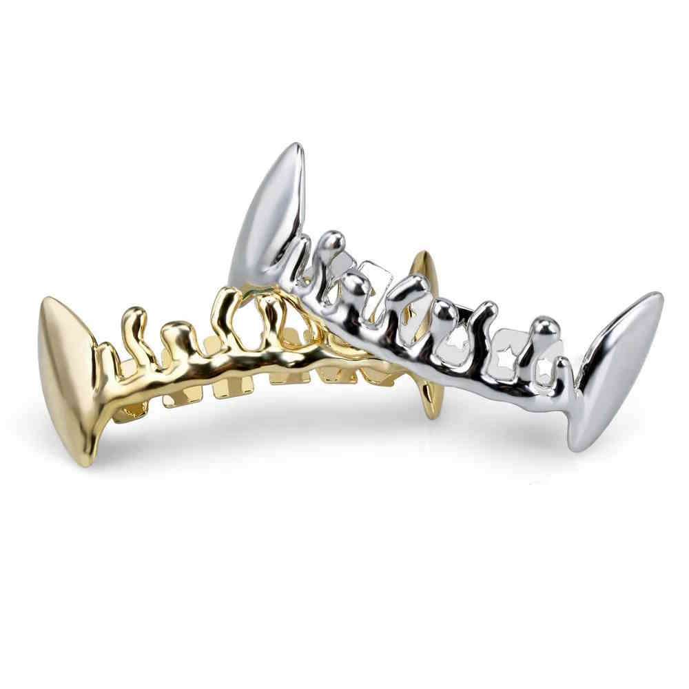 Gold Vampire Fang Drip Grillz [TOP AND BOTTOM] – Rhino Grillz