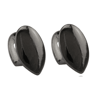 [2 X Single Tooth] Black Ebony Obsidian Vampire Fangs – Rhino Grillz