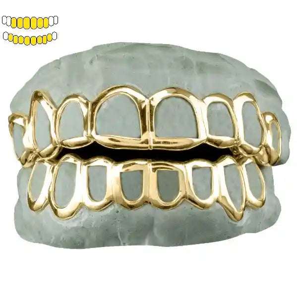 [CUSTOM] SOLID GOLD OPEN FACE GRILLZ-3 – Rhino Grillz