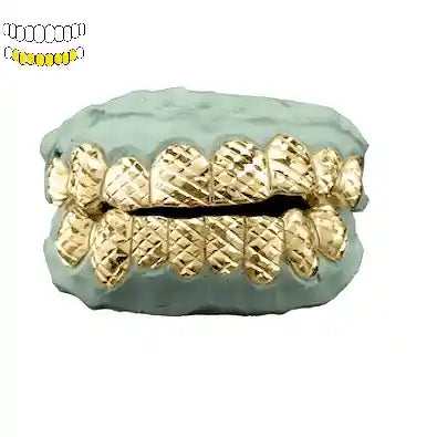 [Custom] Solid Gold Diamond Cut Grillz – Rhino Grillz