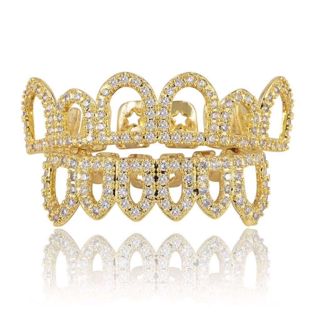 Open Face Bottom Grillz With Diamonds – Rhino Grillz
