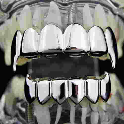 Bottom Teeth Fang Grillz Silver – Rhino Grillz