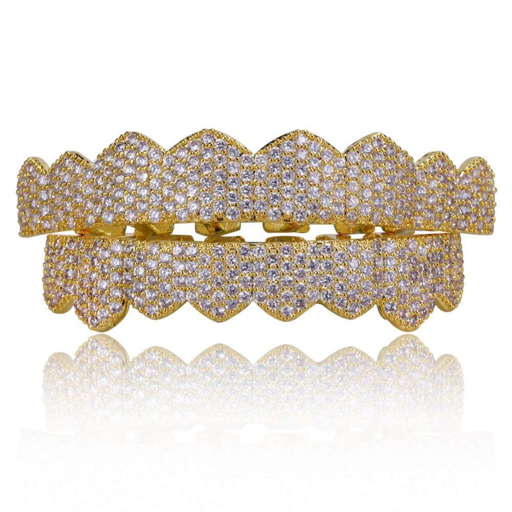 [Top And Bottom] Iced Out Grillz 8 Tooth – Rhino Grillz