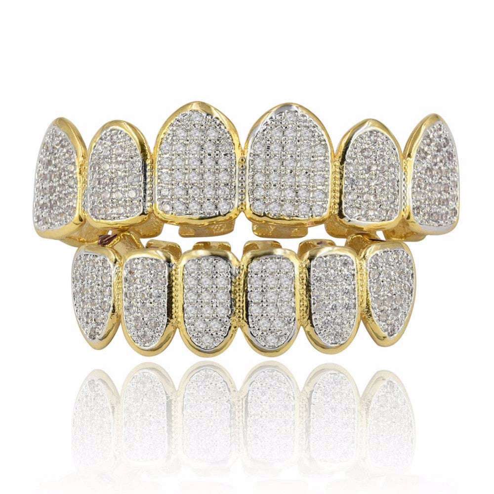Princess Cut Diamond Top And Bottom Grillz Set – Rhino Grillz