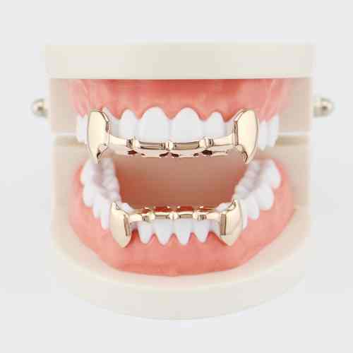 Rose Gold Half Grillz Fang Set – Rhino Grillz