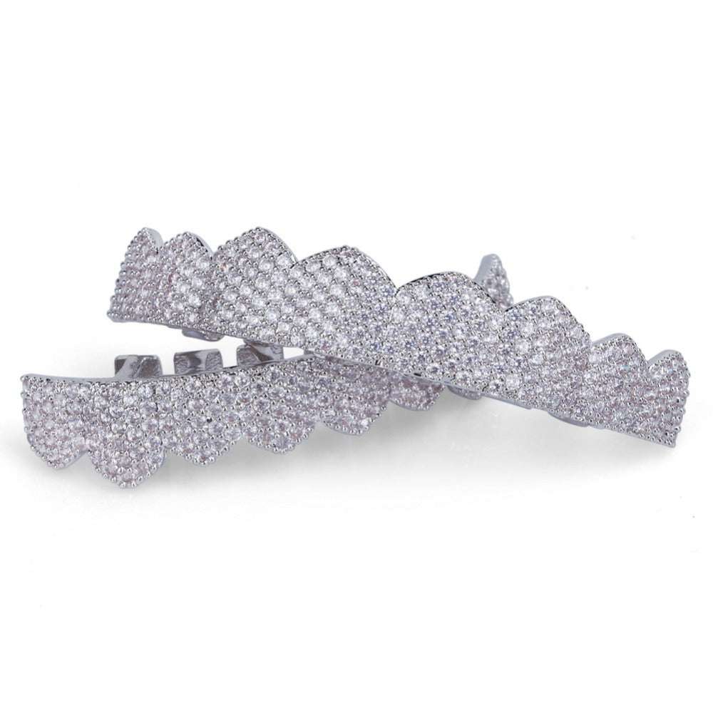 Silver Diamond 8 Teeth Grillz – Rhino Grillz