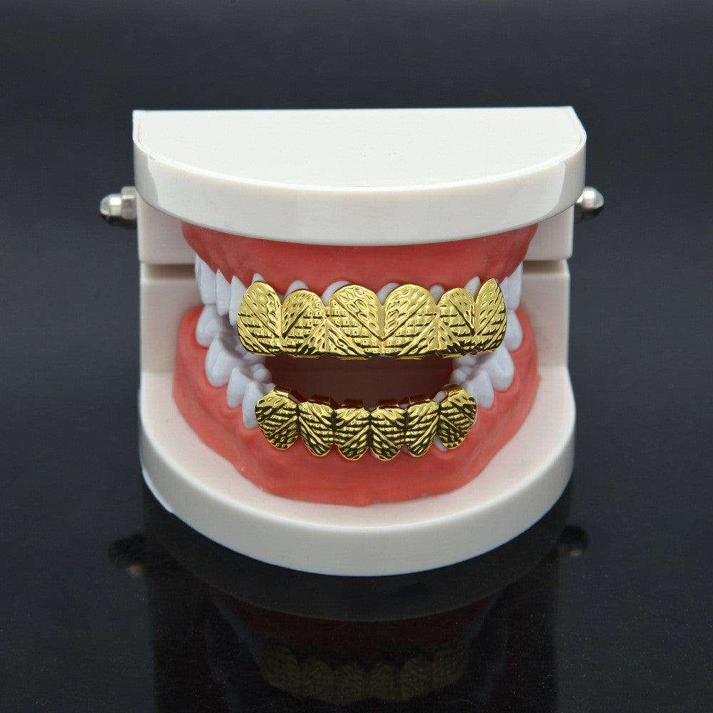 [Full Set] Stamped Gold Grillz – Rhino Grillz