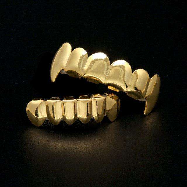 Vampire Gold Plated Fang Grillz [Full Set] – Rhino Grillz