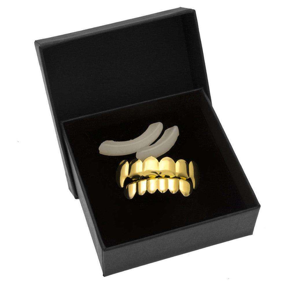 Vampire Gold Plated Fang Grillz [Full Set] – Rhino Grillz
