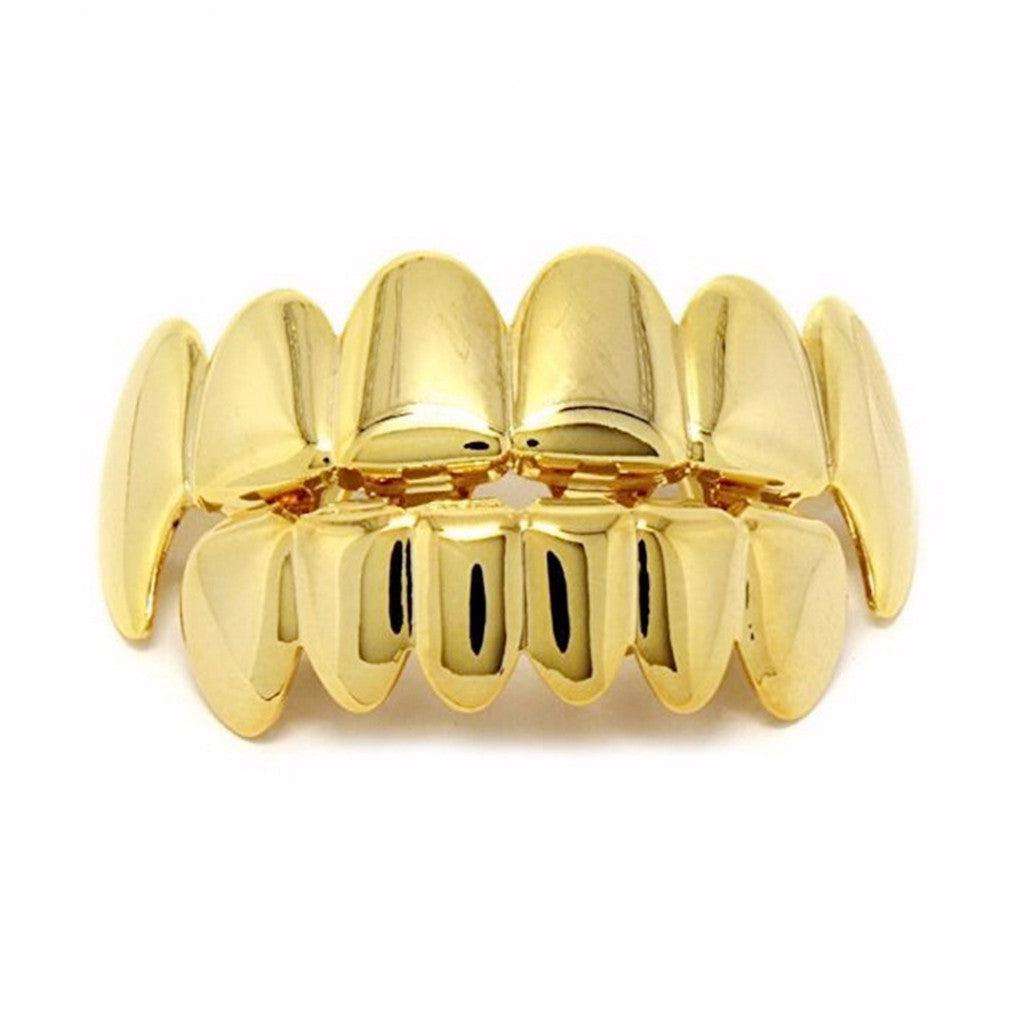 Vampire Gold Plated Fang Grillz [Full Set] – Rhino Grillz