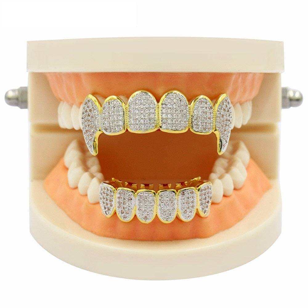 [Lower] Luxury Gold Vampire Fangs Grillz – Rhino Grillz