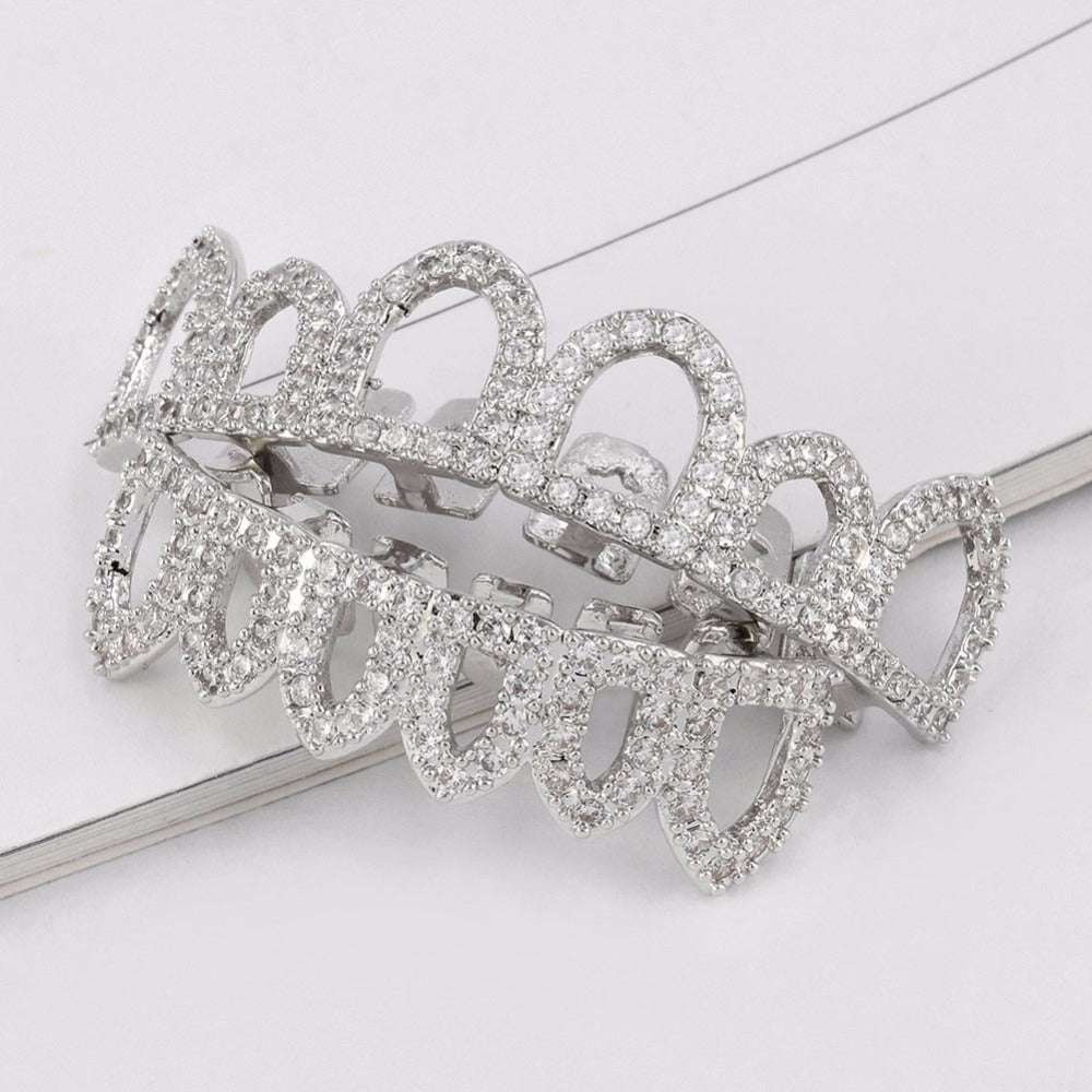 Open Face Diamond Grill Silver – Rhino Grillz