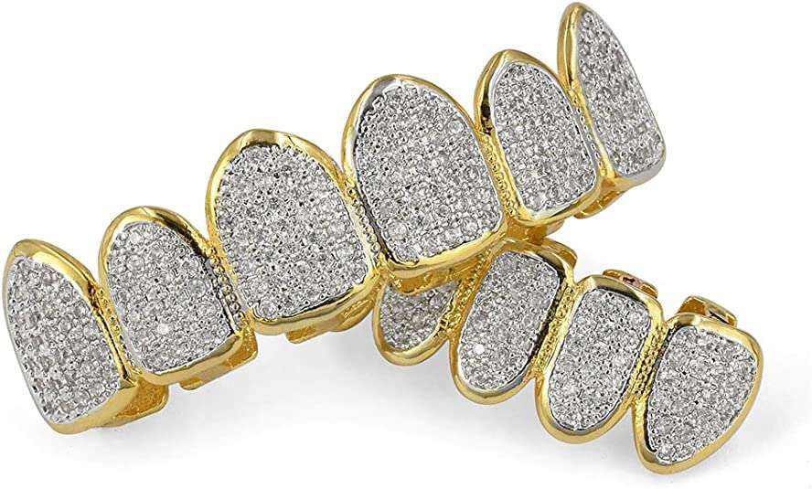 Princess Cut Diamond Top And Bottom Grillz Set – Rhino Grillz