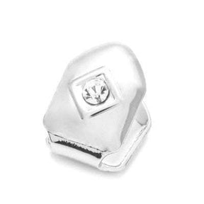 [Single Tooth] Silver Diamond Grill – Rhino Grillz