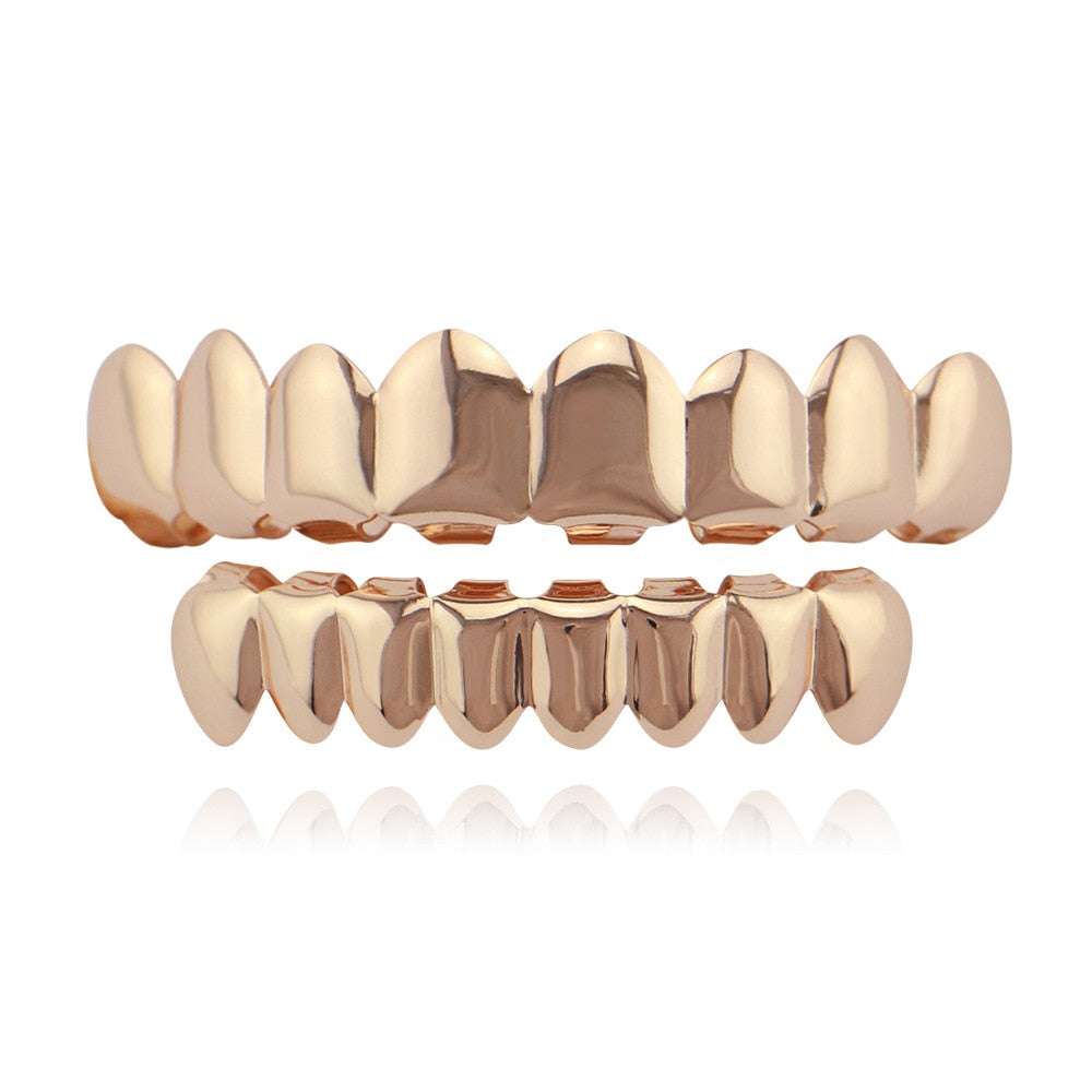 [Top] 8 Teeth Rose Gold Grillz – Rhino Grillz