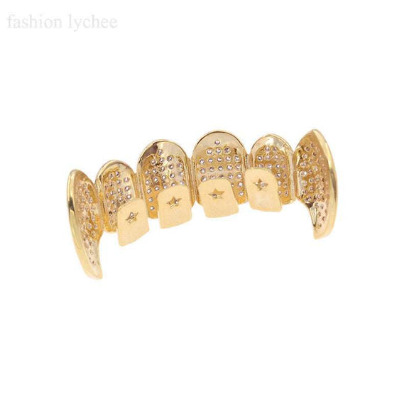 [Upper] Luxury Gold Vampire Fangs Grillz – Rhino Grillz