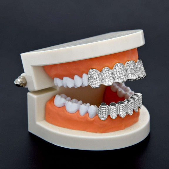 Diamond Grillz Top Row Silver – Rhino Grillz