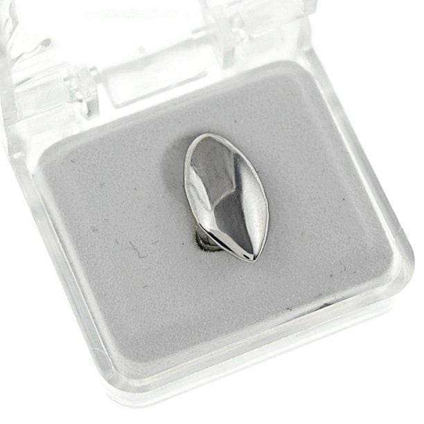 [2X Single Tooth] Silver Vampire Fang Grillz – Rhino Grillz