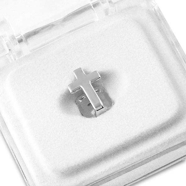 [Single Tooth] Silver Cross Grillz – Rhino Grillz